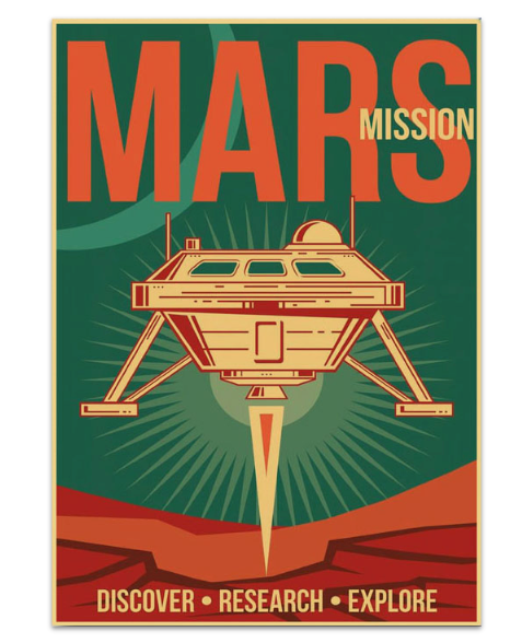 Affiche vintage Mars – deco-spatiale.com